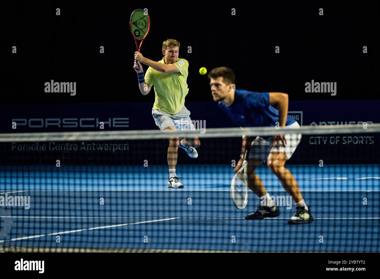 Luke Johnson and Dutch Sander Arends pictured in action during a tennis ...