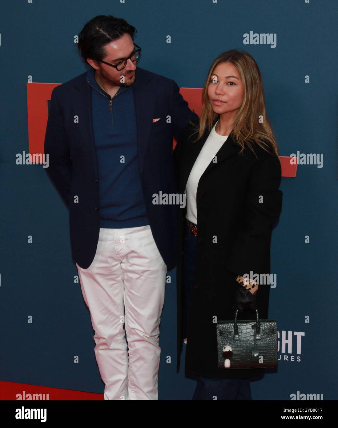 London, UK. Henry Narula and Tamsin Wong at A Real Pain premiere. The ...