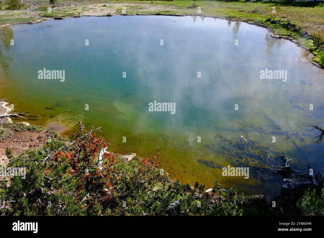 Hot Spring, called Leather Pool at Fountain Paint Pot, Lower Geyser ...