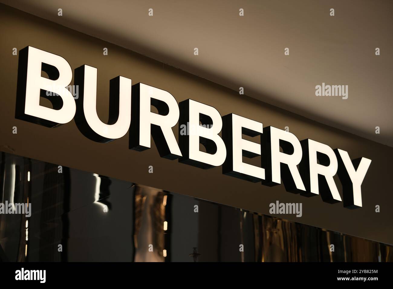 Shanghai,China-Sep.8th 2024: Burberry store sign brand logo Stock Photo ...