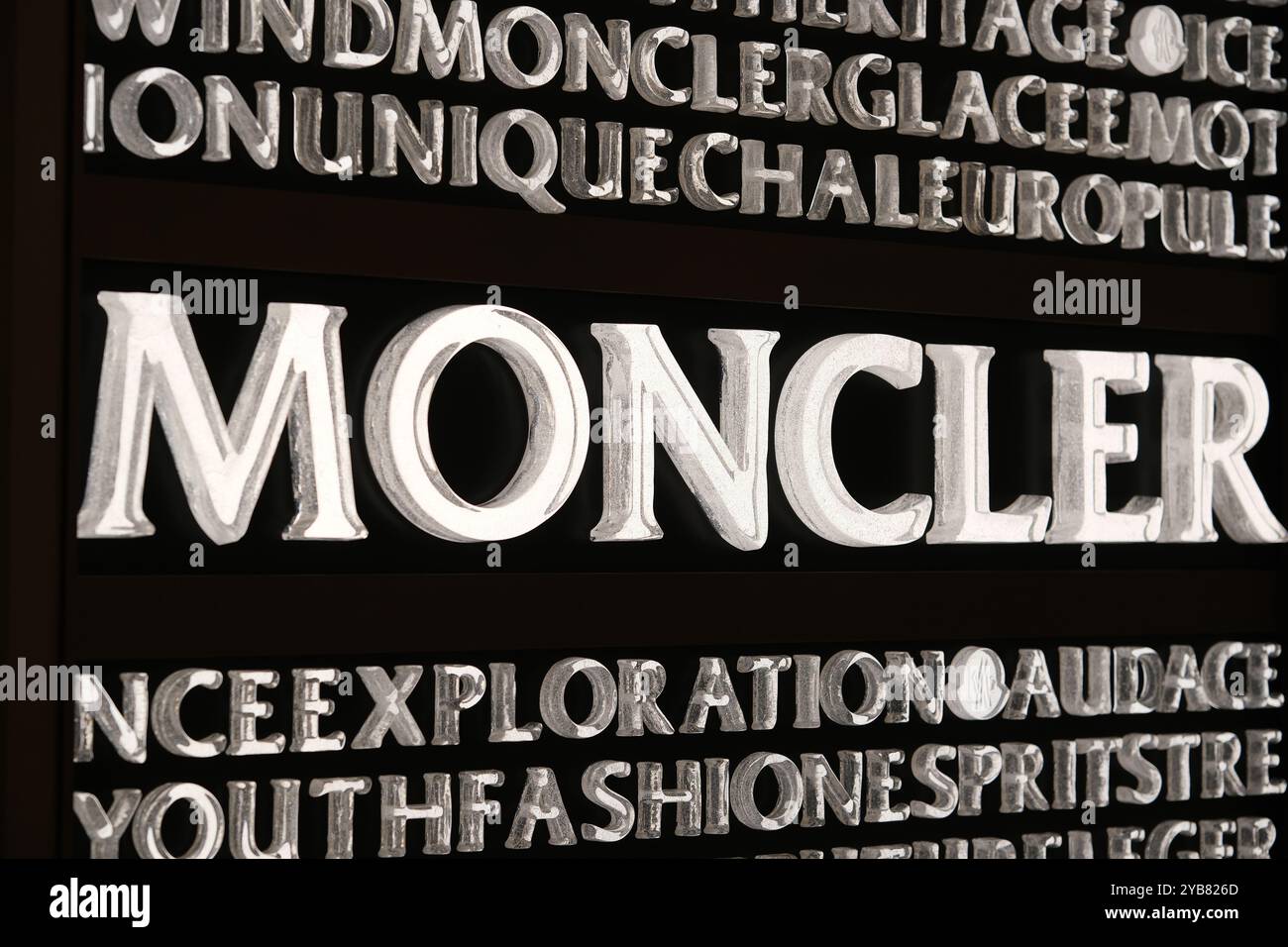 Shanghai,China-Sep.8th 2024: Moncler company brand logo Stock Photo - Alamy