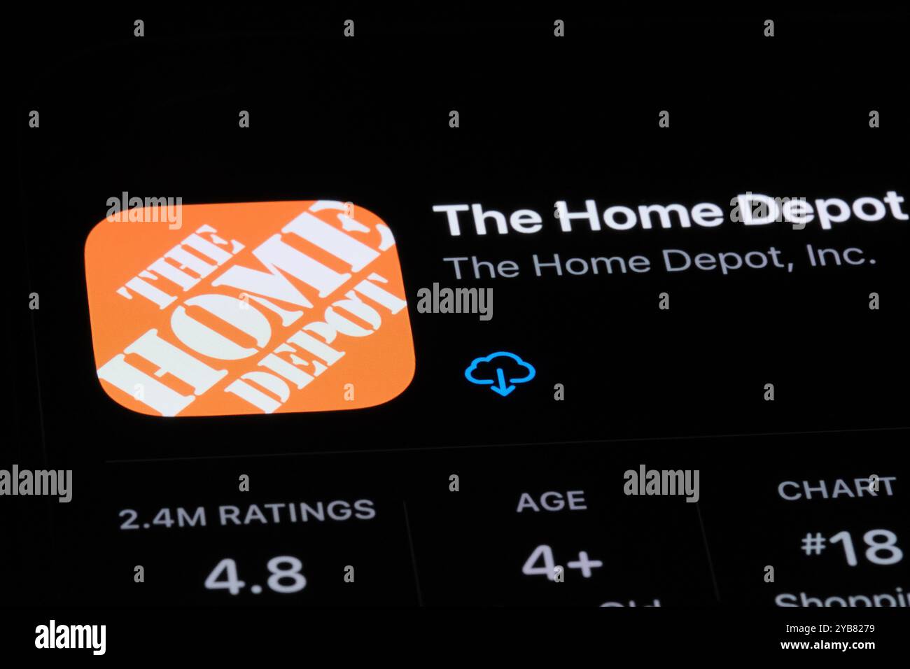 Shanghai,China-August 20th 2024:Home Depot app icon and company brand ...