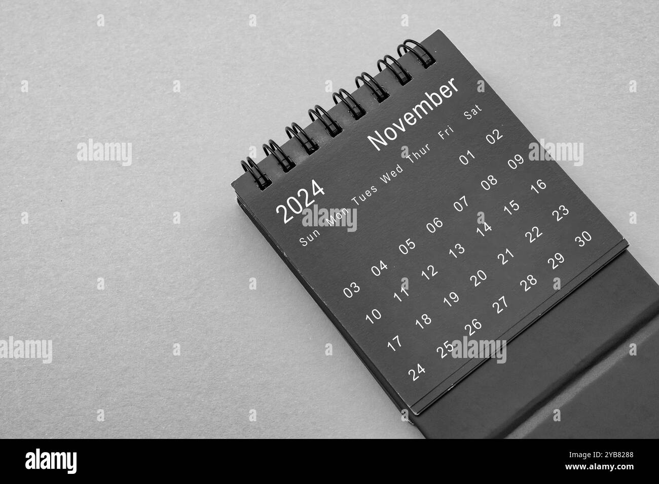 Top view of November 2024 calendar in black and white Stock Photo - Alamy