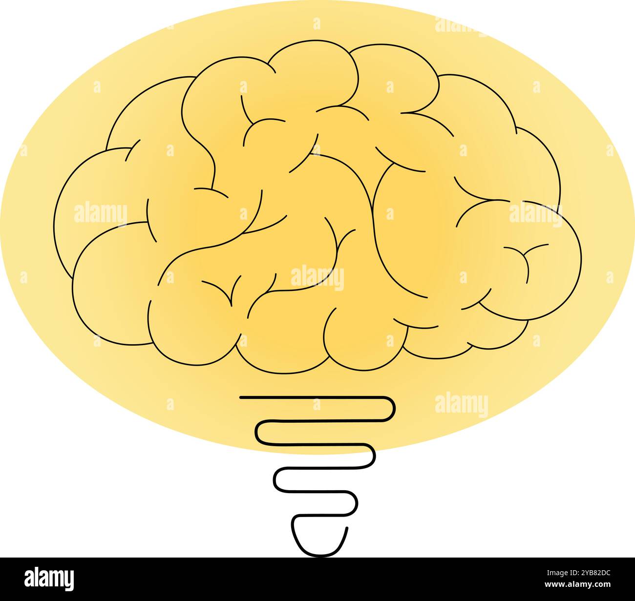 line drawing of the brain. Brain lamp Stock Vector Image & Art - Alamy