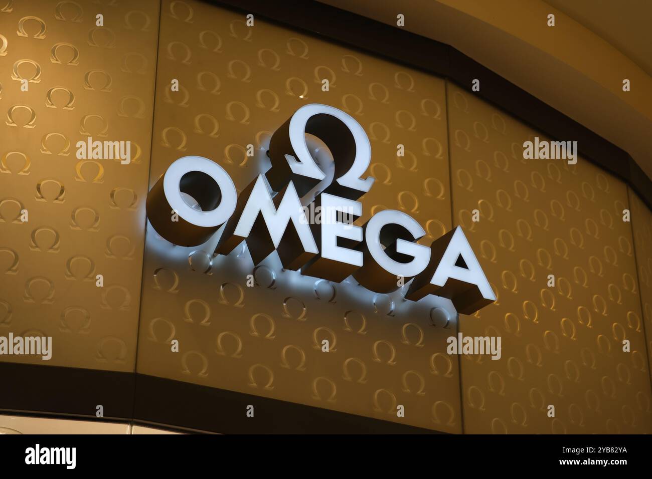 Las Vegas,Nevada,USA-June 17th 2024: Omega store sign company brand ...