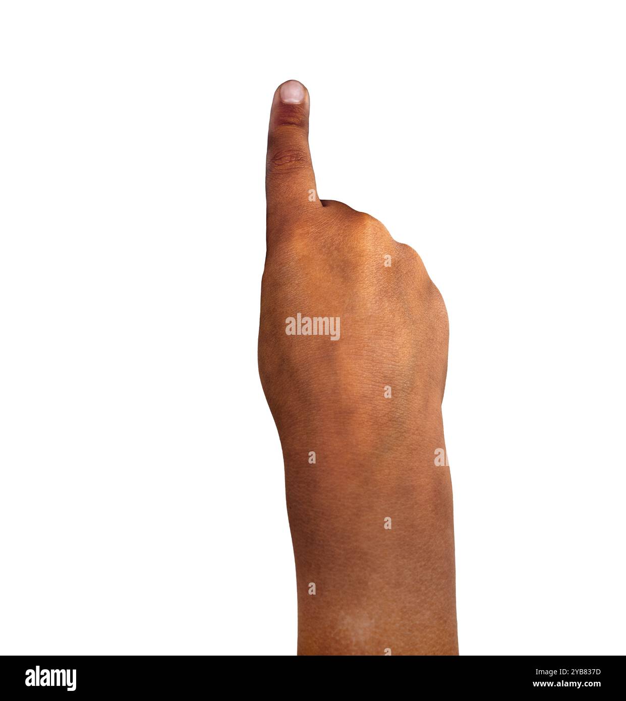 Child hand showing the one fingers.Counting hand sign isolated on white ...