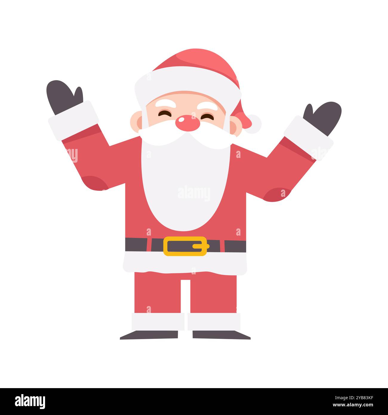 Santa claus with christmas costume . Cartoon character . Flat design ...