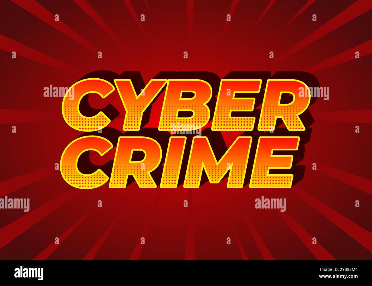Cyber crime. Text effect design in bold fonts with modern colors Stock ...