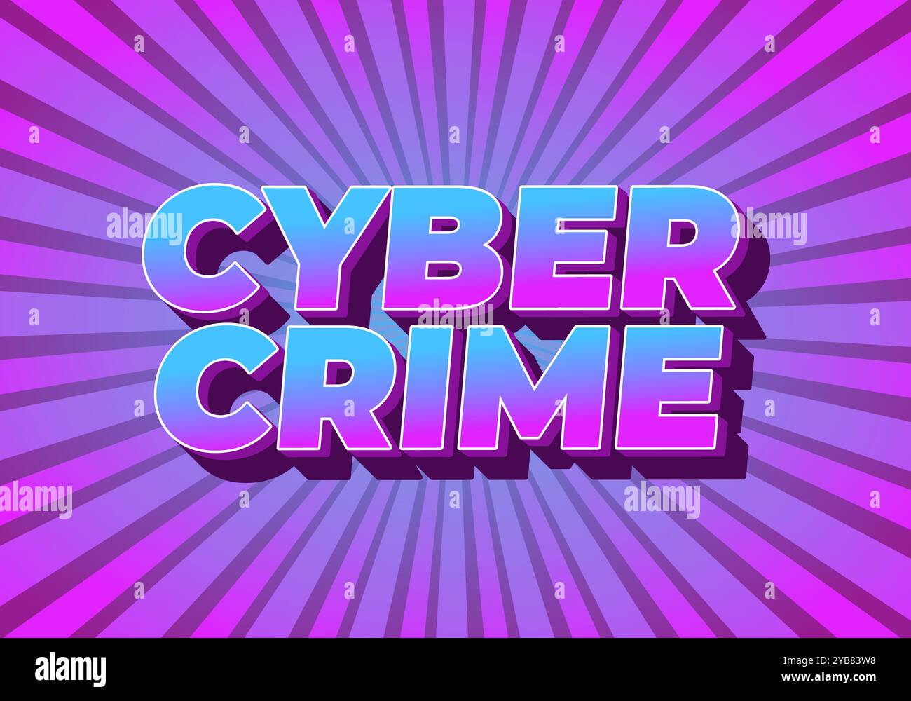 Cyber crime. Text effect design in bold fonts with modern colors Stock ...