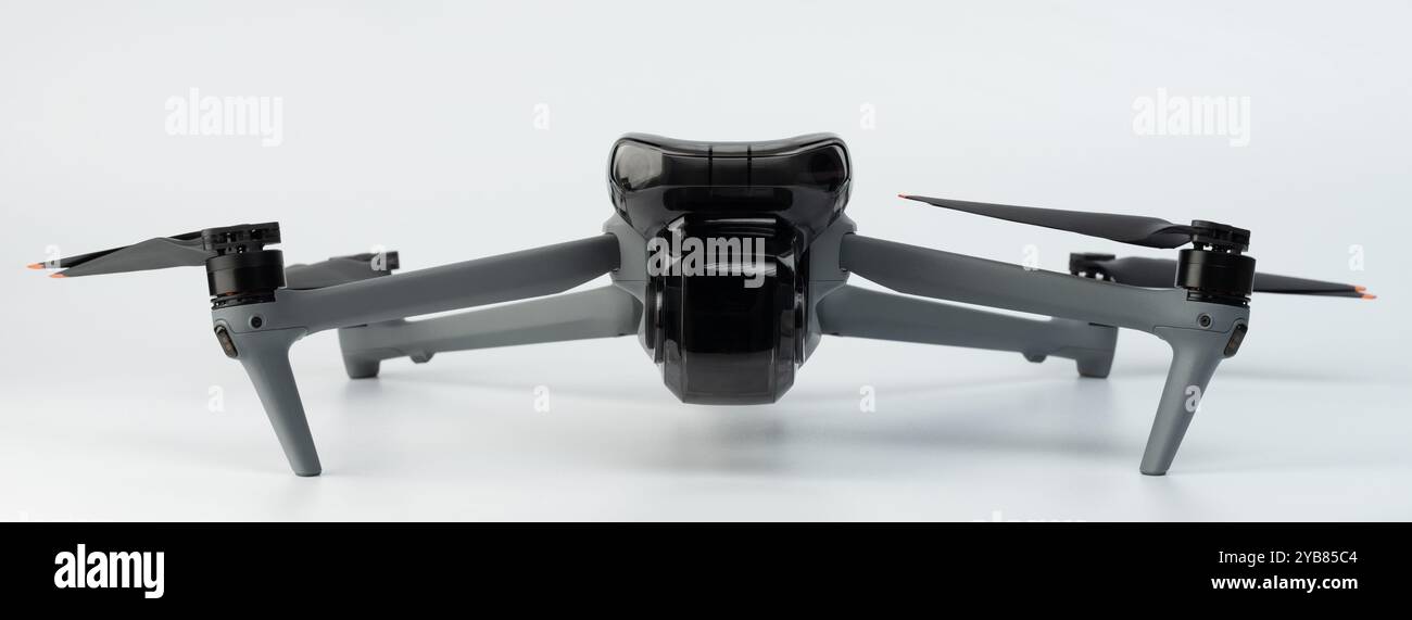 Grey color copter front view with propellers front view isolated Stock ...