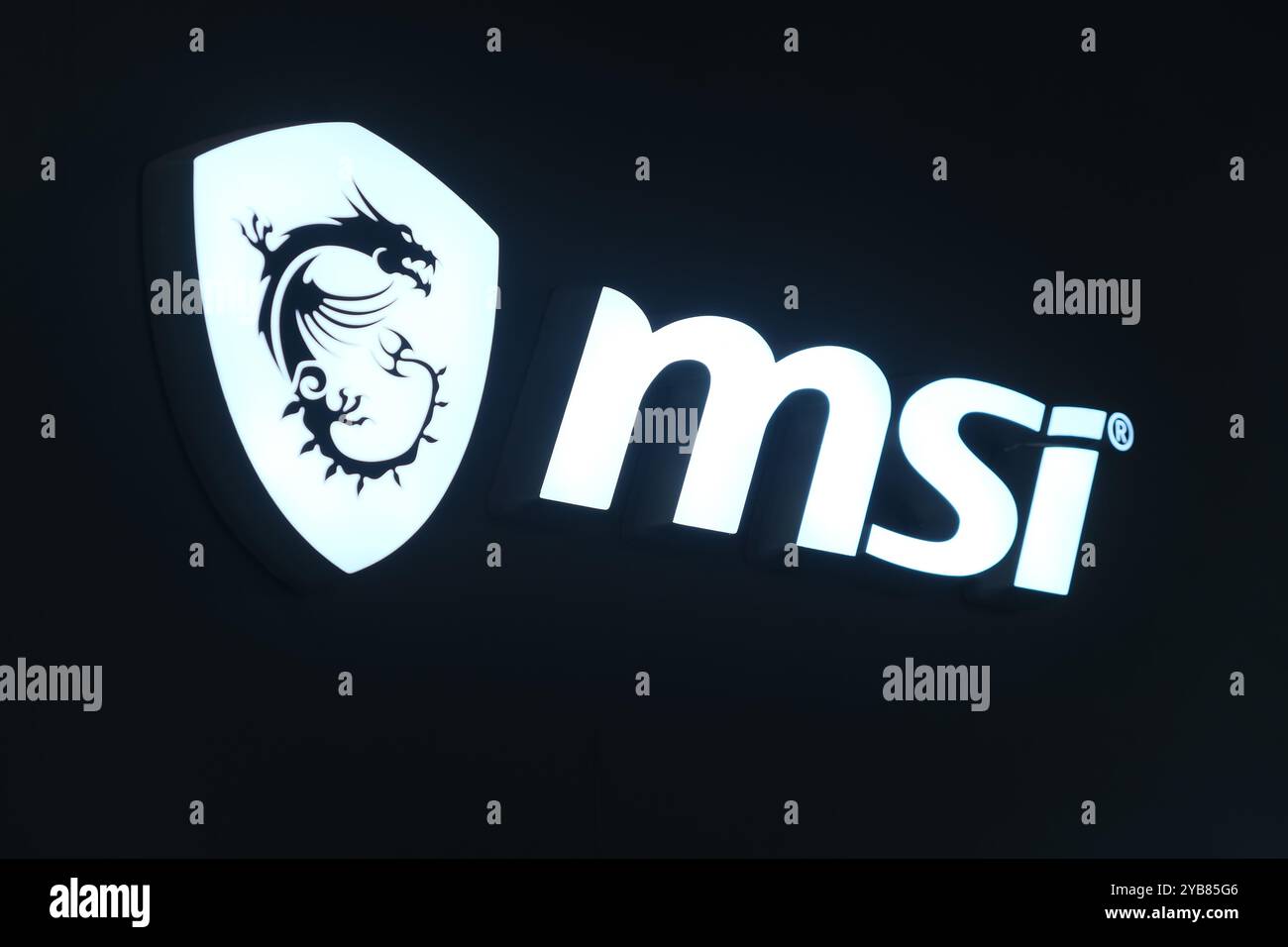 Wuhan,China-Oct.5th 2023: MSI (Micro-Star International) company brand ...