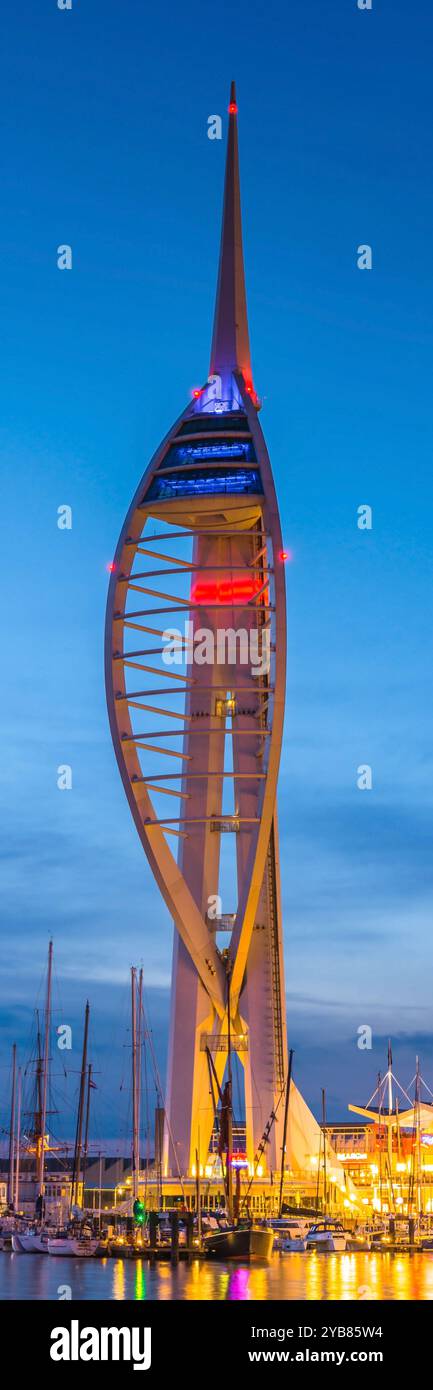 Night Spinnaker Tower, Gunwharf Quays Stock Photo - Alamy