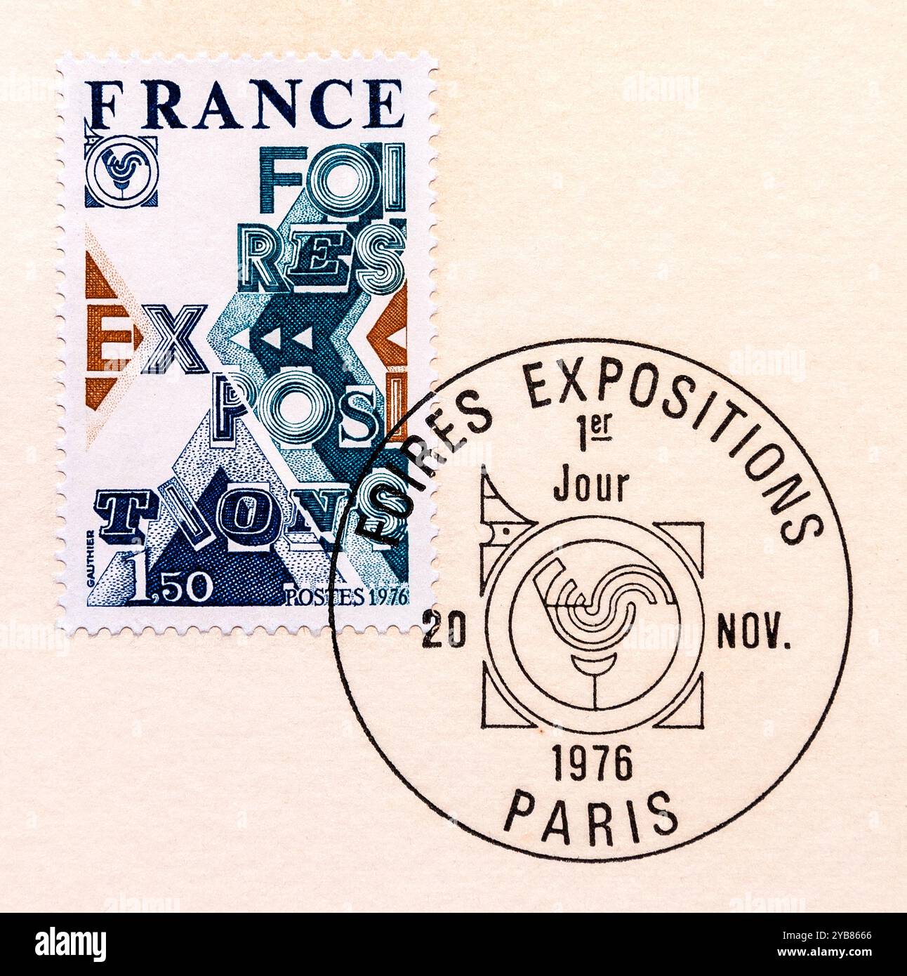 Postage stamp of France depicting an illustration of Foires Expositions ...