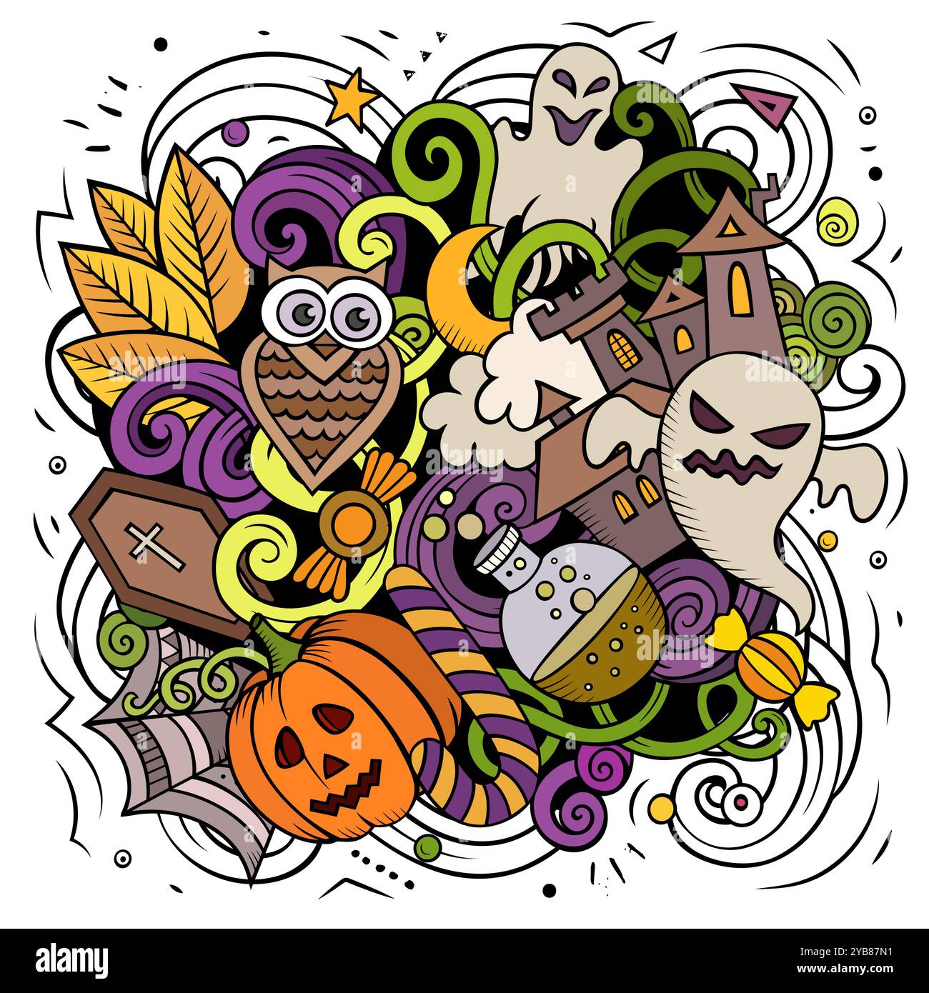 Happy Halloween cartoon vector illustration Stock Vector Image & Art ...