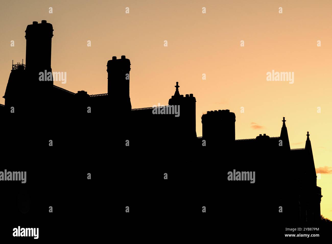 Chimney stacks and gable ends on buildings in Bedford, England ...
