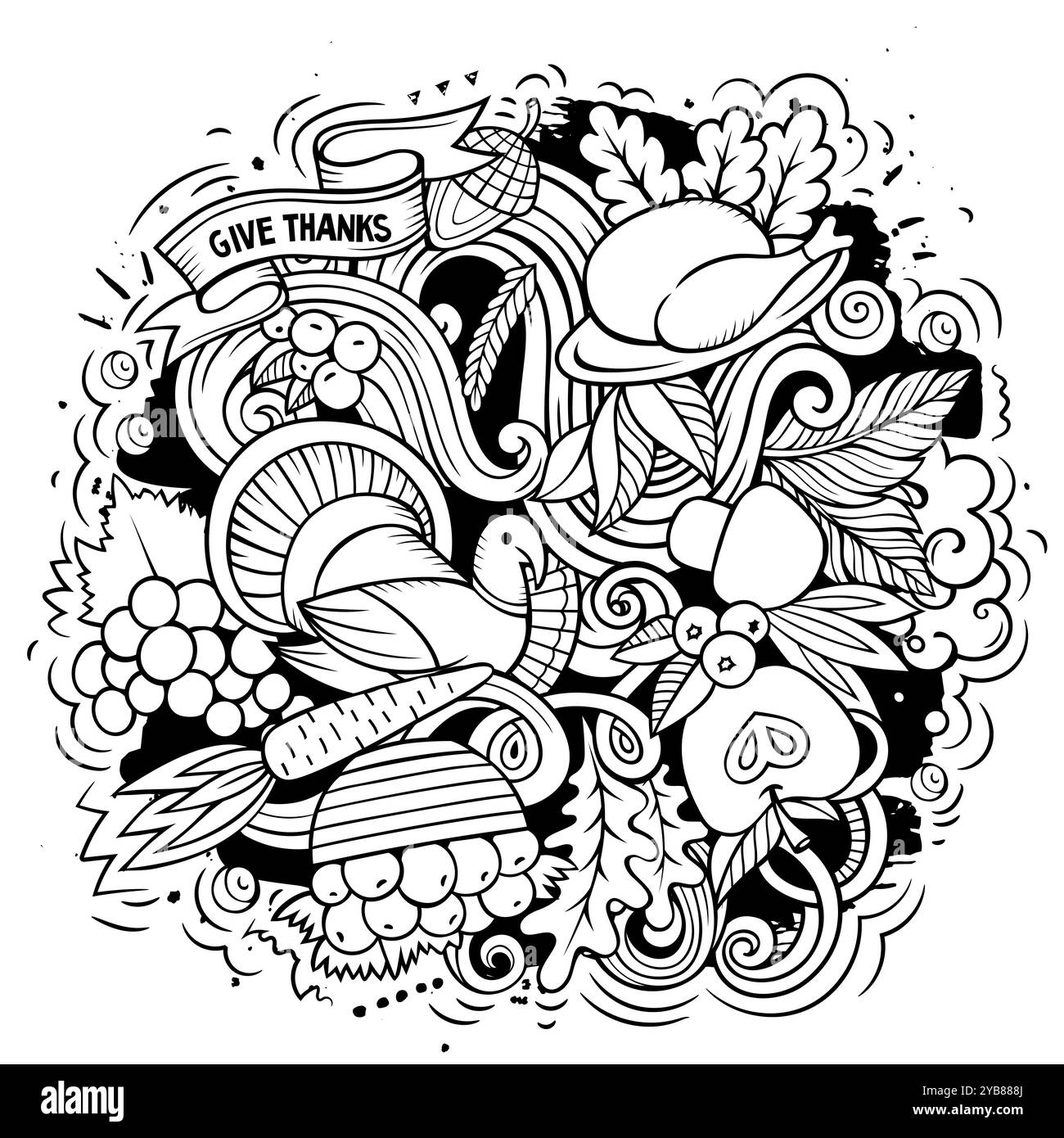 Thanksgiving hand drawn cartoon doodles illustration Stock Vector Image & Art - Alamy