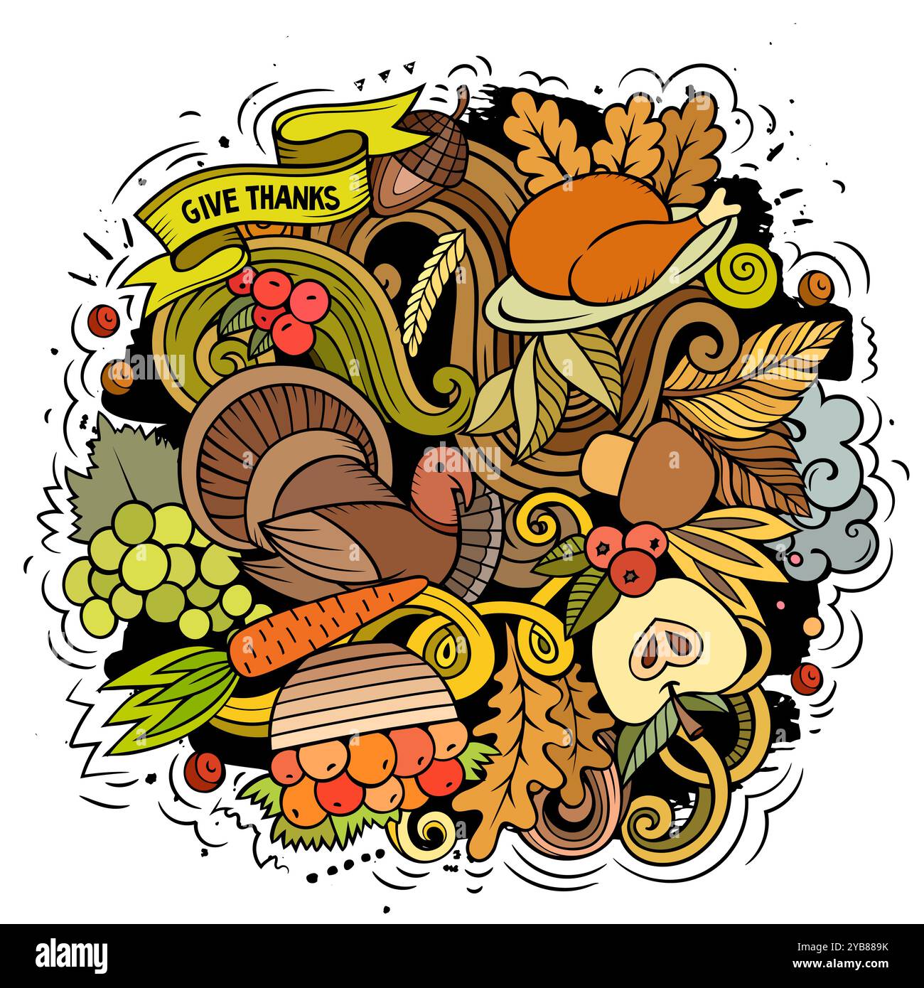 Thanksgiving hand drawn cartoon doodles illustration Stock Vector Image & Art - Alamy