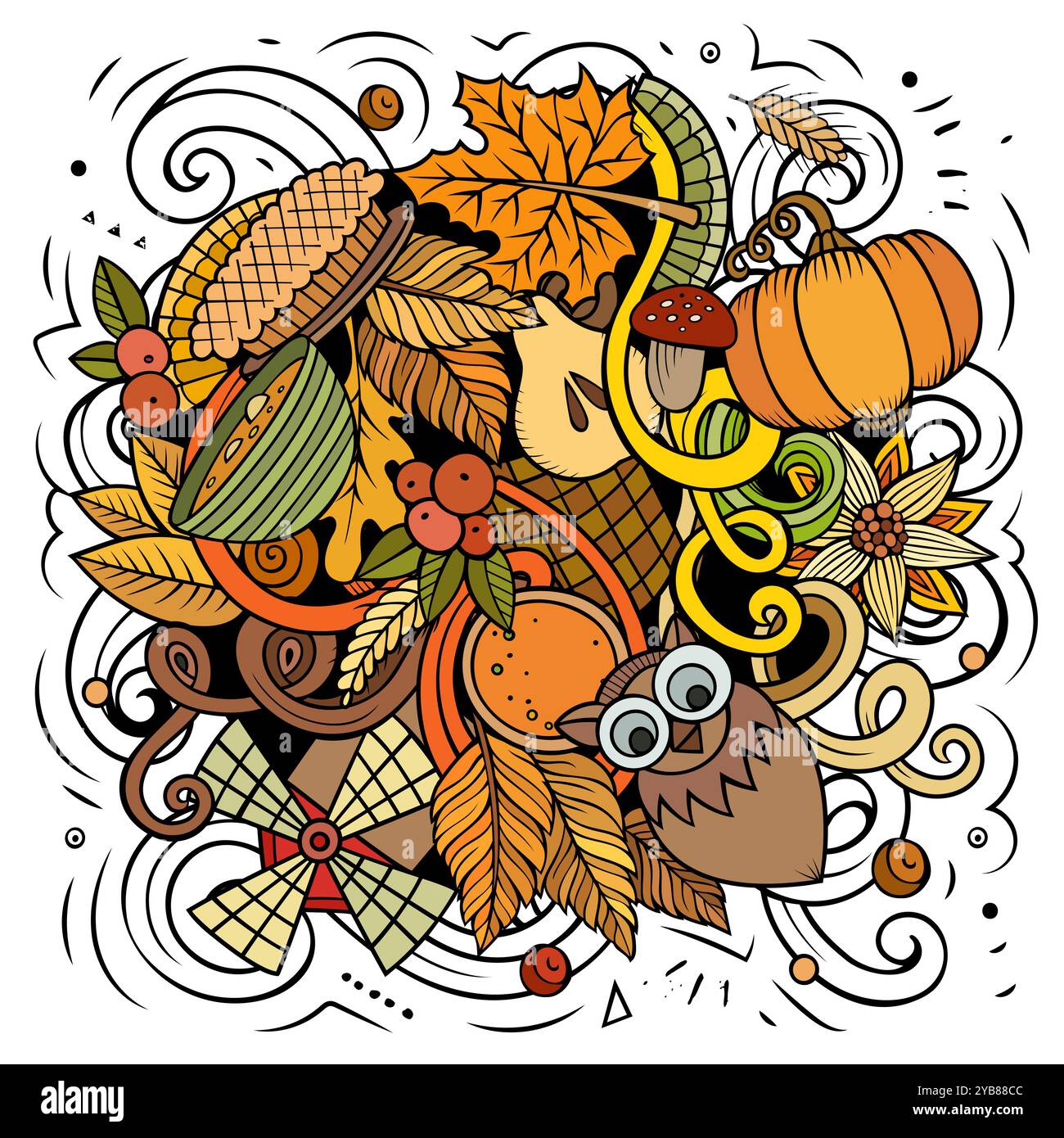 Thanksgiving hand drawn cartoon doodles illustration Stock Vector Image & Art - Alamy