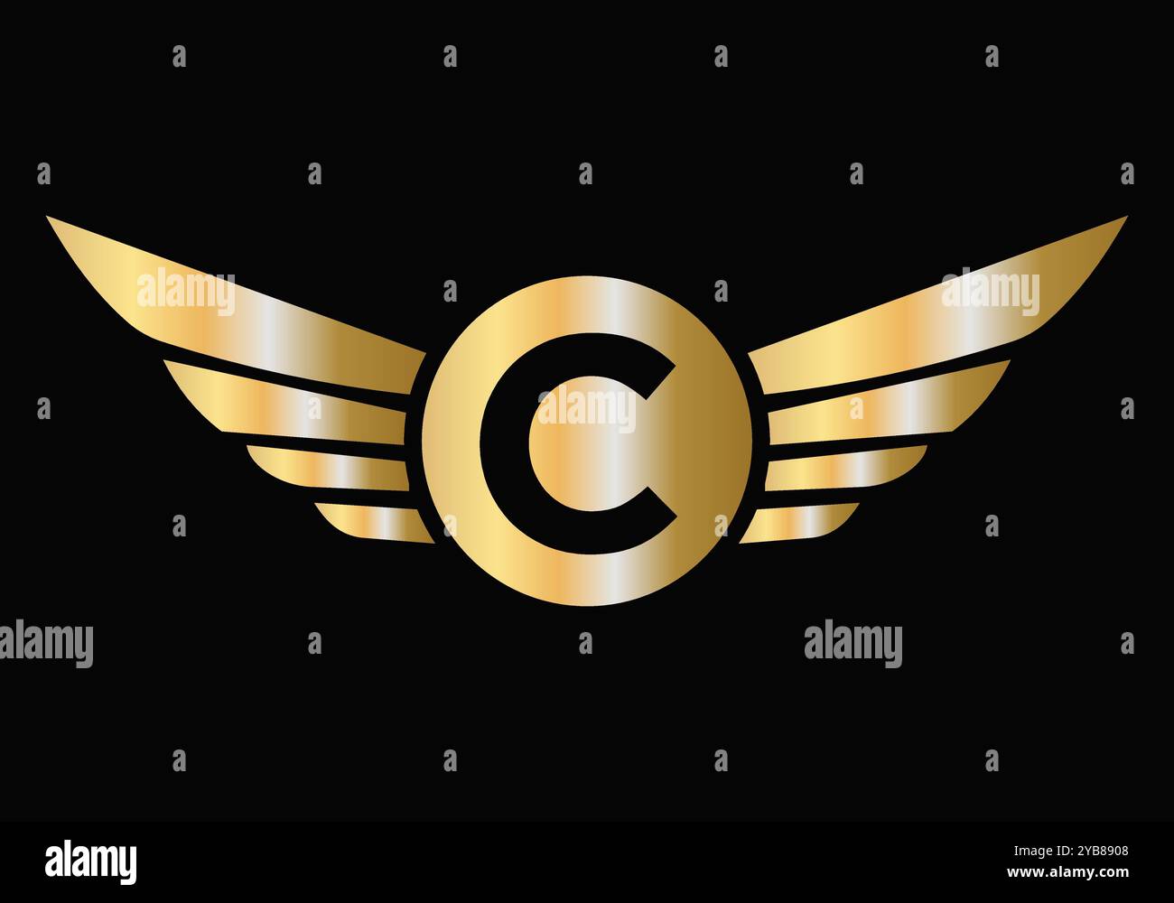 Letter C Transportation Logo Design. Wing Symbol For Freight Sign Stock ...