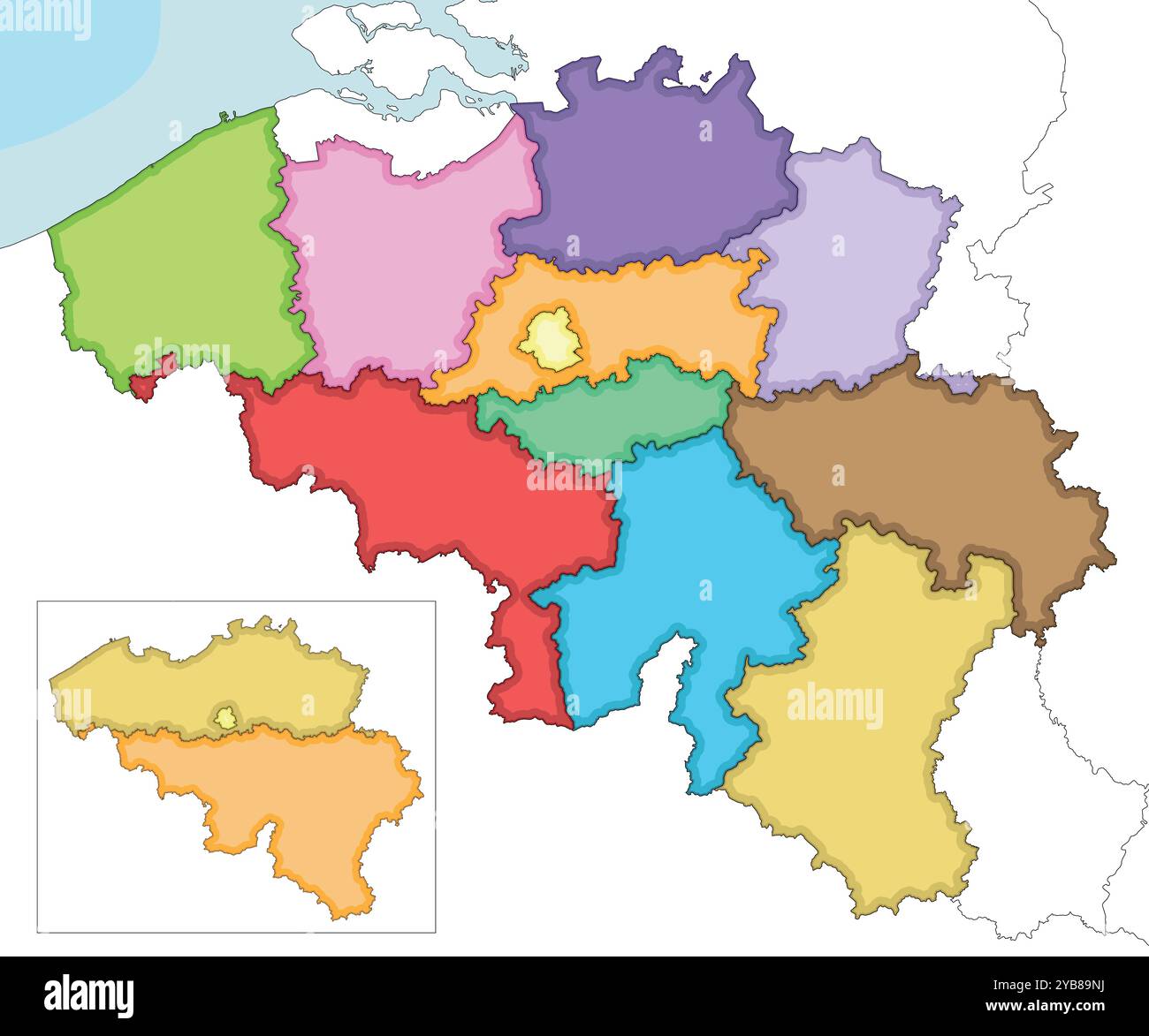Map of belgium with regions hi-res stock photography and images - Alamy