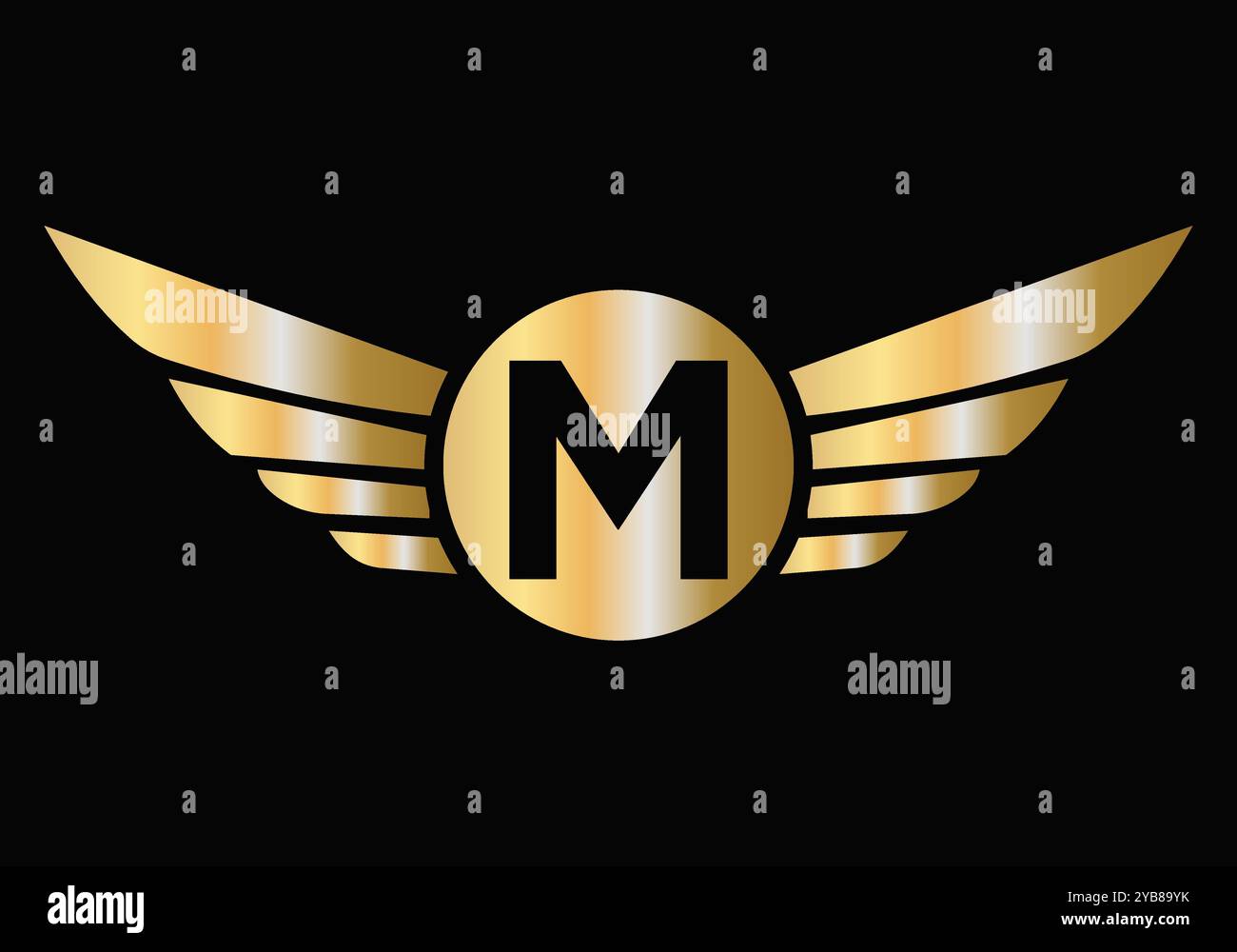 Letter M Transportation Logo Design. Wing Symbol For Freight Sign Stock ...