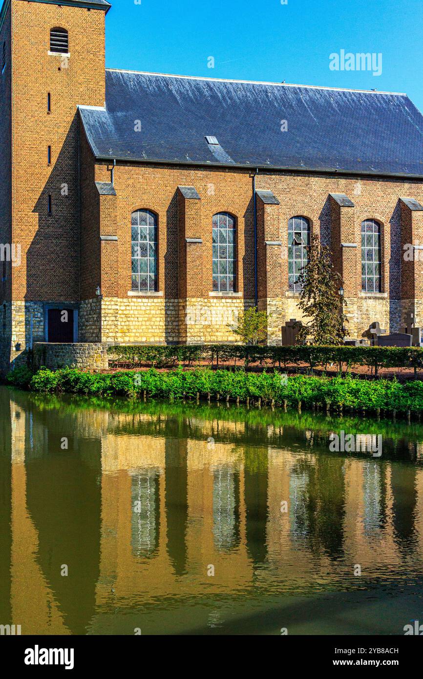 Yardreflection in water surface of church hi-res stock photography and ...