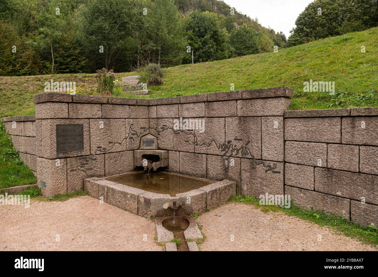 Bussang France 25th September 2024. La Source de Moselle, a spring ...