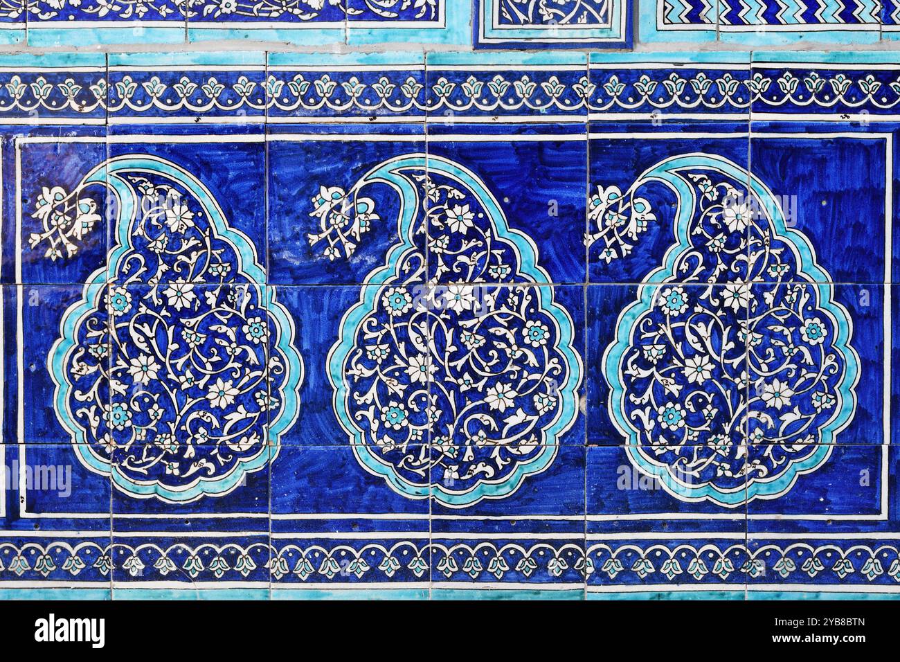 Medieval tiles with traditional uzbek tracer in khan palace also known ...