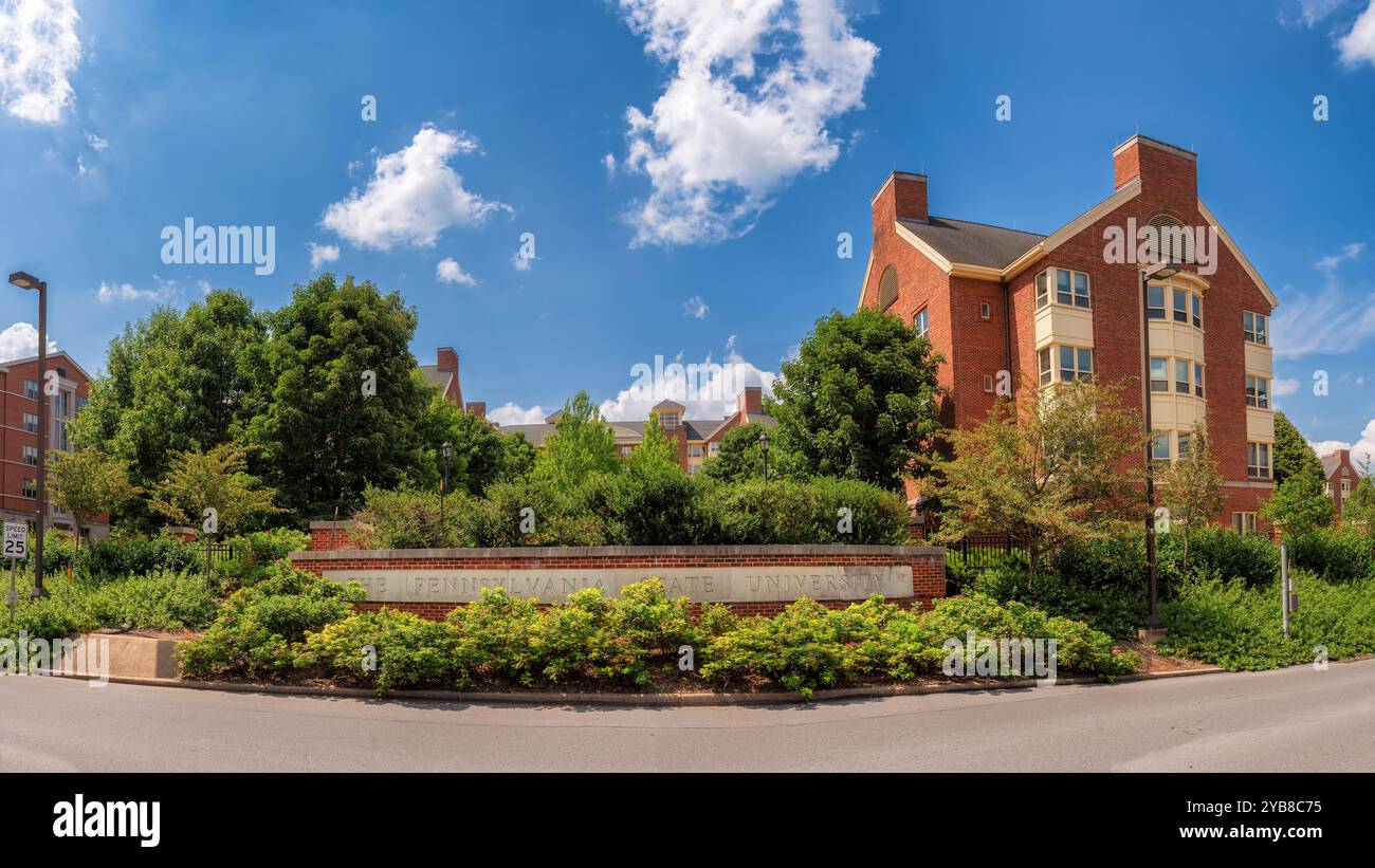 The campus of Penn State University in summer sunny day, State College ...