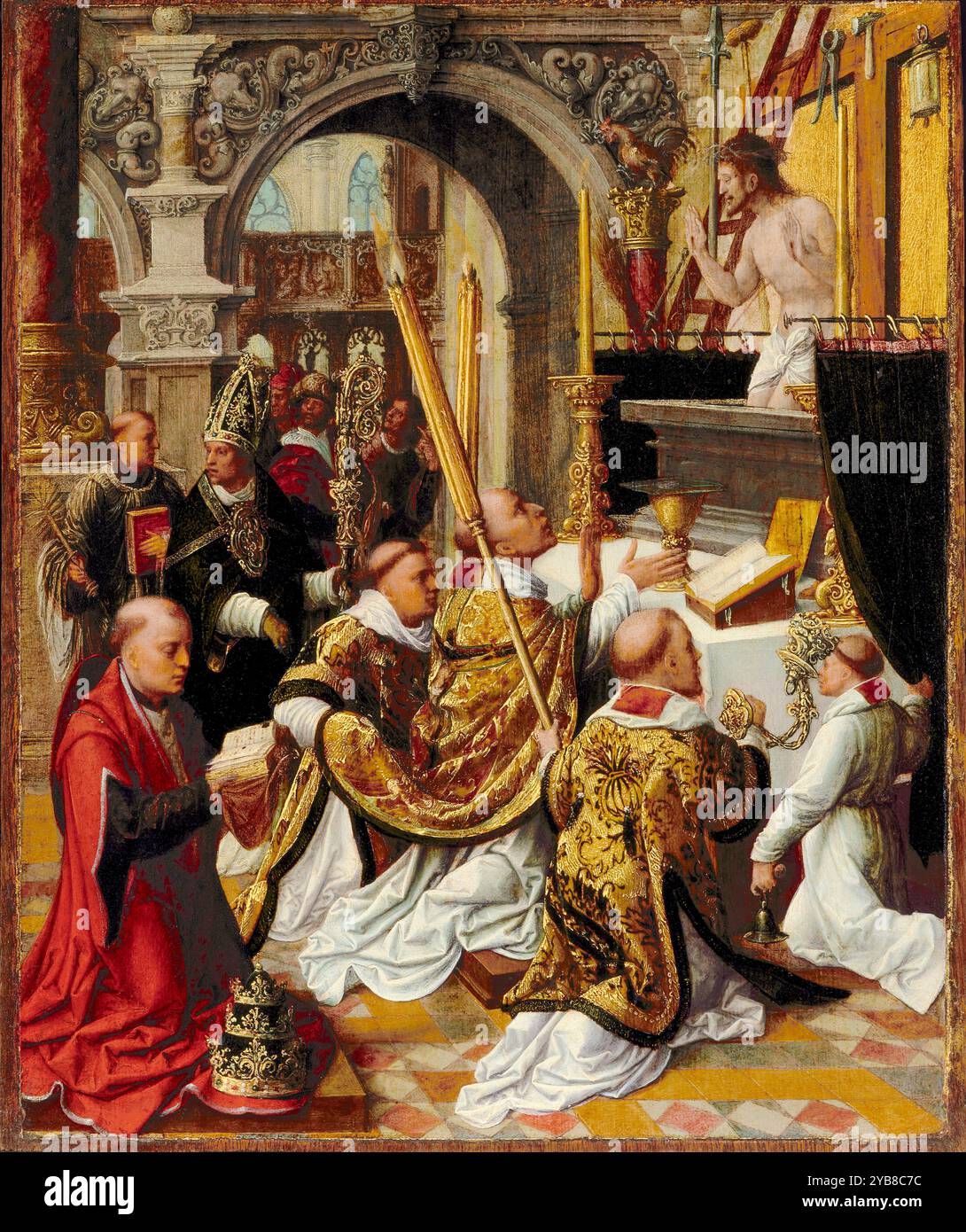 The Mass of Saint Gregory the Great. Adriaen Ysenbrandt (Netherlandish, 1480 - 1551 Stock Photo ...