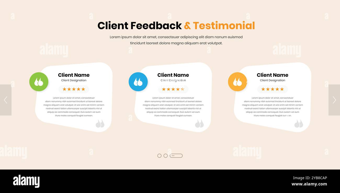Simple modern feedback and testimonial section design for web interface ...