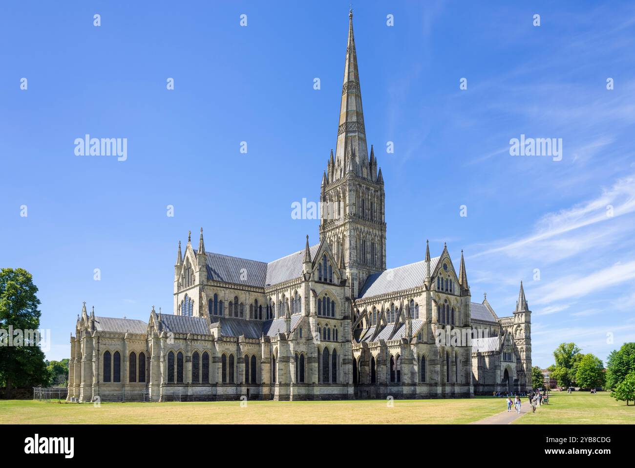 Salisbury cathedral in Cathedral close Salisbury Wiltshire England UK ...
