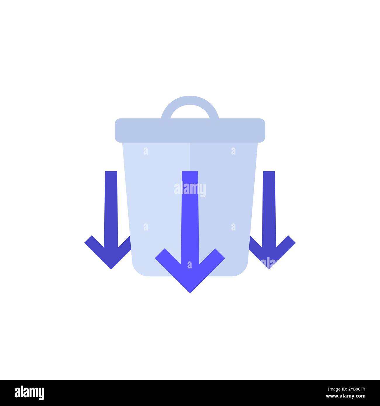 Reducing waste icon with a trash bin, flat vector Stock Vector Image & Art - Alamy