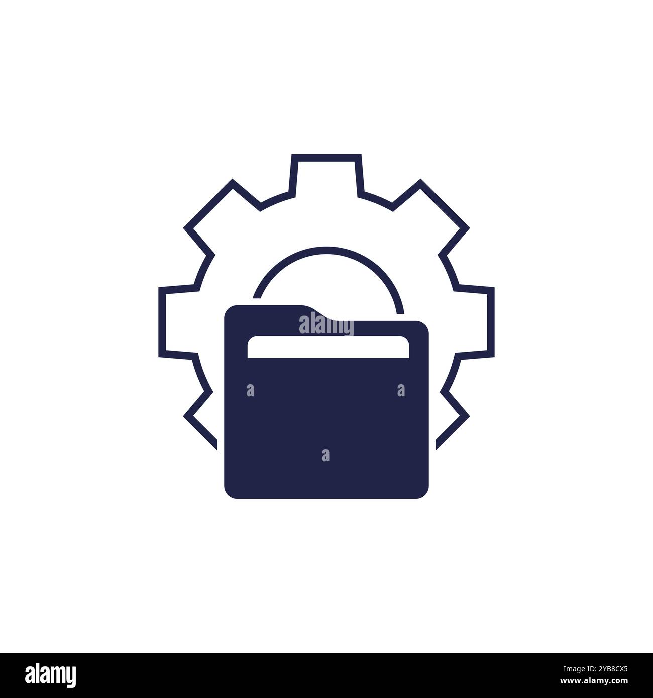 file management icon with a folder and gear Stock Vector Image & Art ...