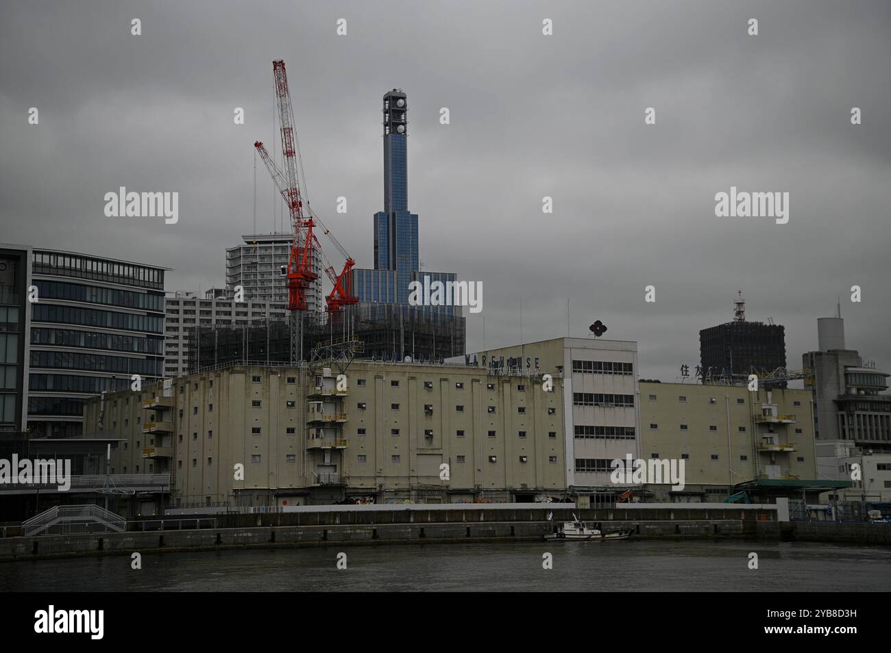 Landscape with scenic view of the maritime Port of Kōbe in the ...