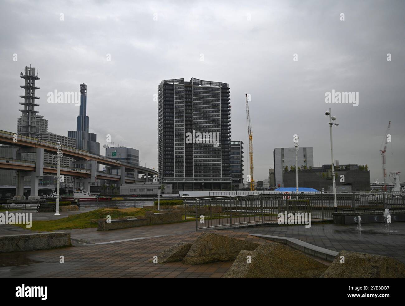 Landscape with scenic view of Meriken Park a waterfront Park at the ...