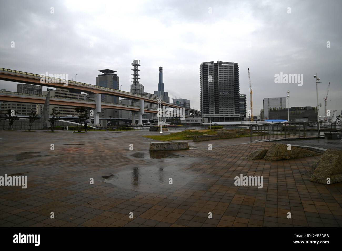 Landscape with scenic view of Meriken Park a waterfront Park in the ...