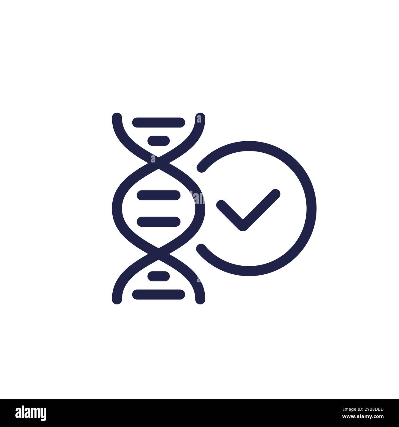 dna line icon with a check mark Stock Vector Image & Art - Alamy