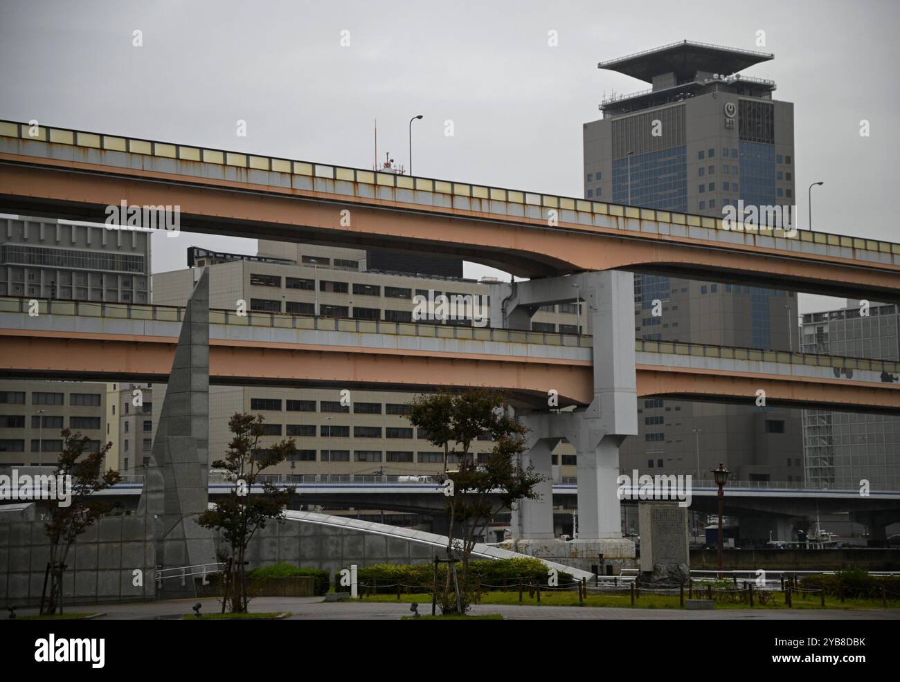 Landscape with scenic view of Meriken Park a waterfront Park in the ...