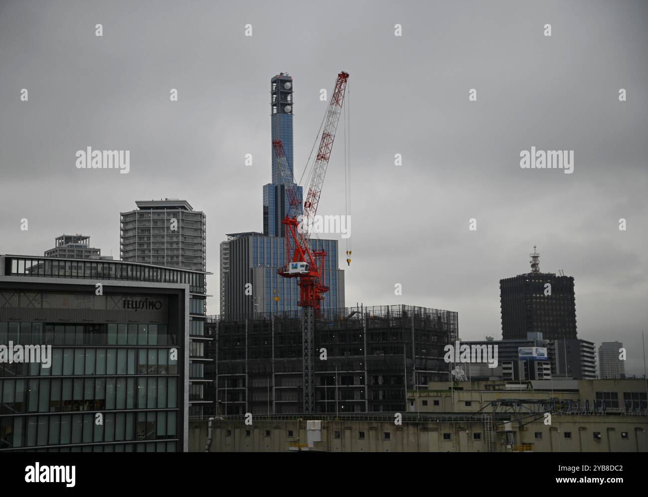 Landscape with scenic view of the maritime Port of Kōbe in the ...
