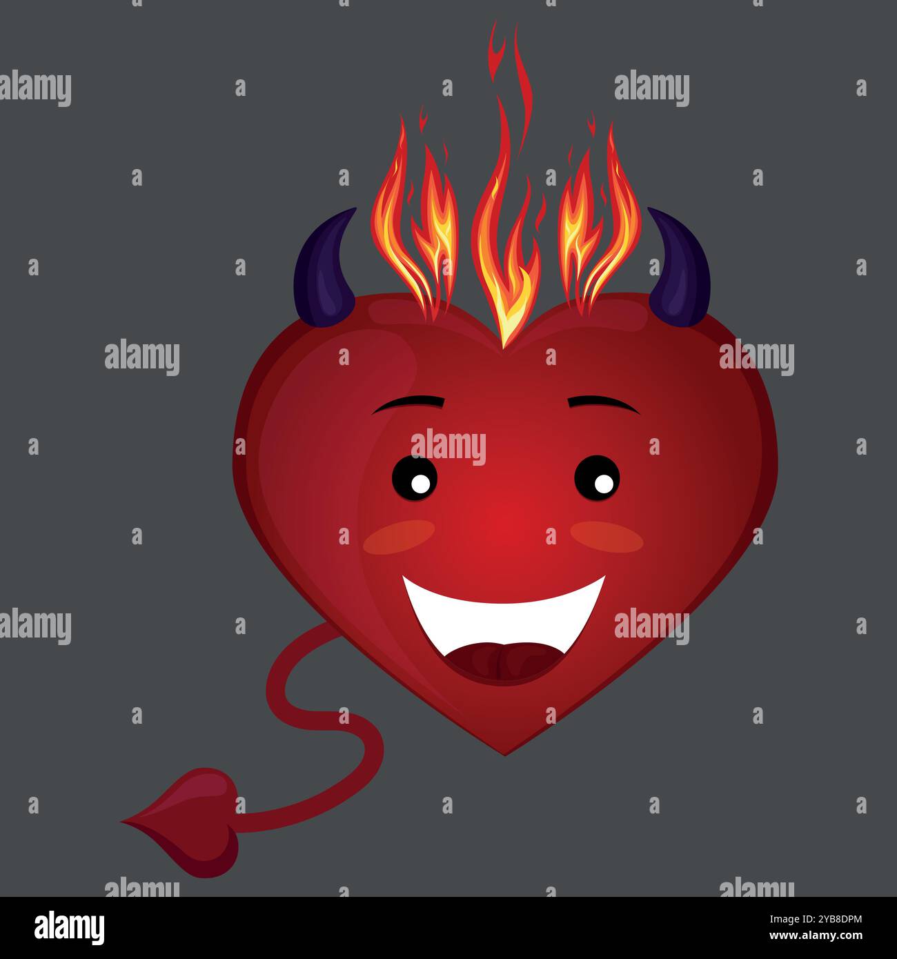 Sticker heart with horns Stock Vector Image & Art - Alamy