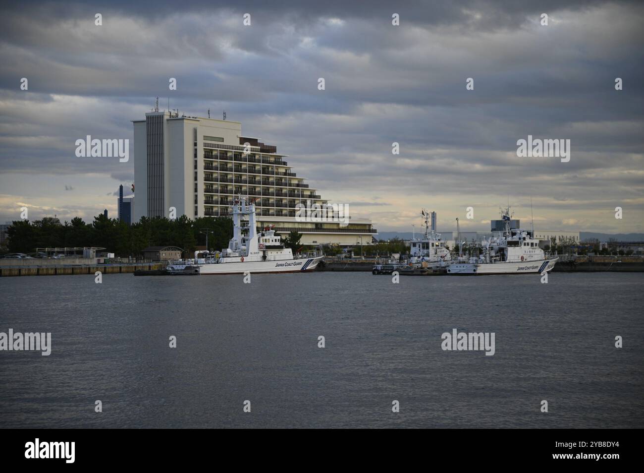 Landscape with scenic view of the luxury Kobe Minato Onsen Ren a ...