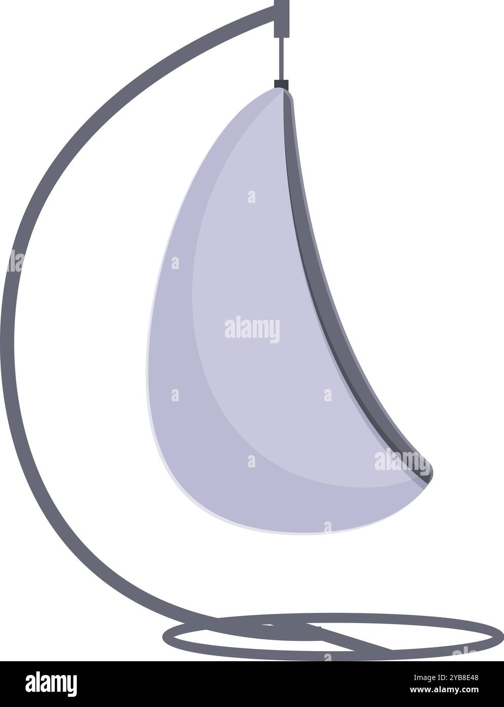 Modern hanging swing chair relaxing on metal frame base isolated on ...