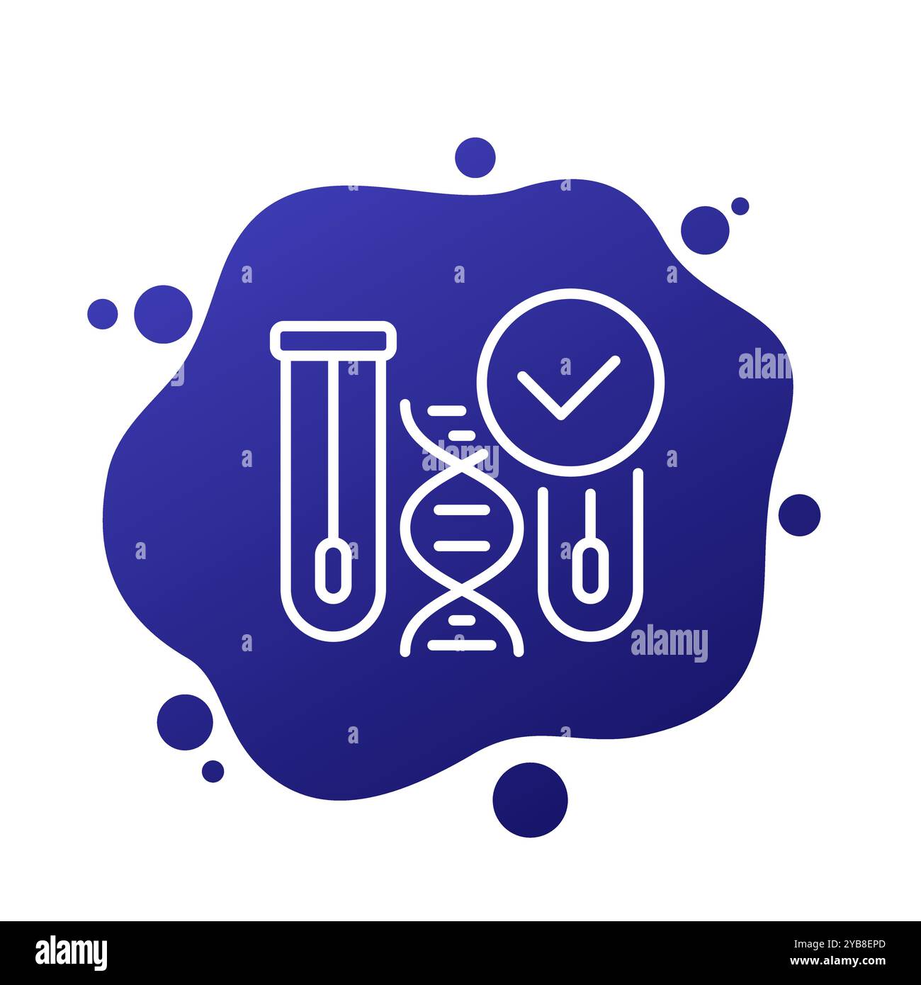 dna swab tests icon with a check mark, line vector Stock Vector Image ...