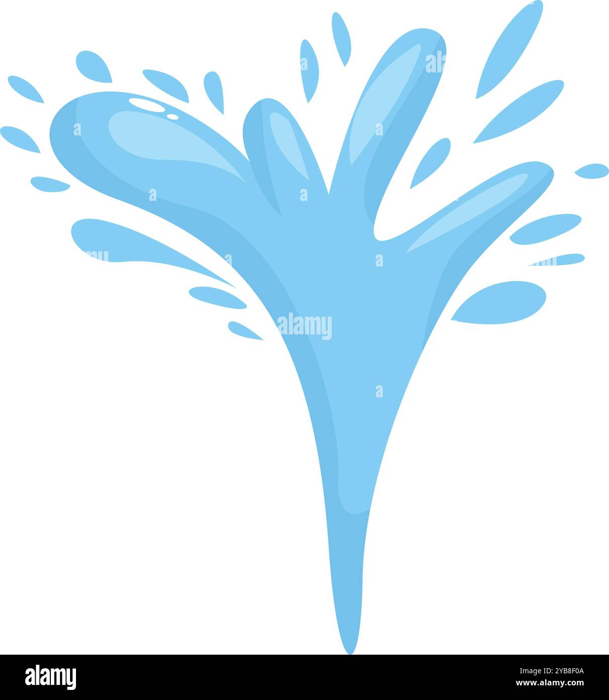 Cartoon illustration of water splashing upwards Stock Vector Image ...