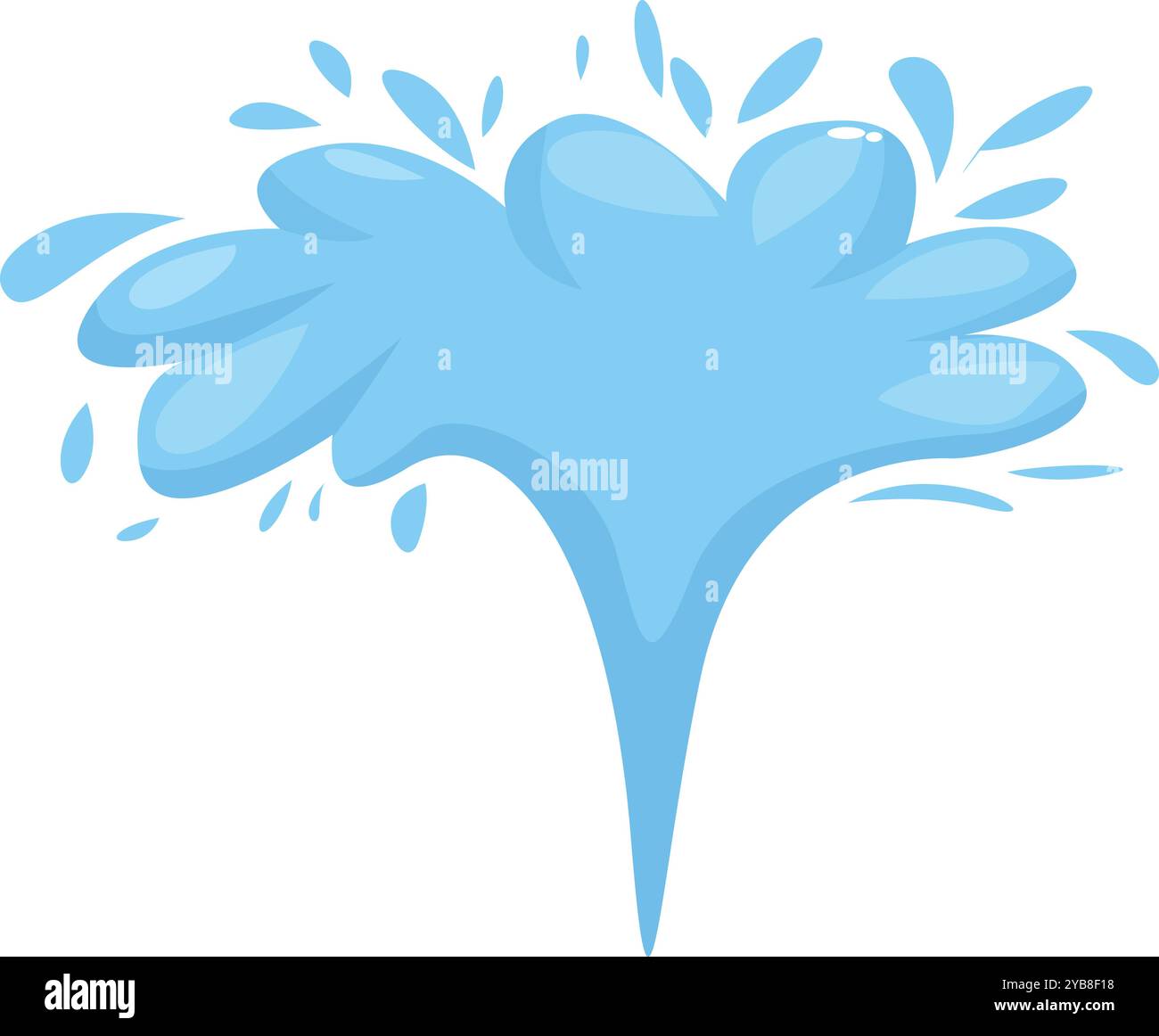 Cartoon of blue water splashing upward making an interesting shape ...