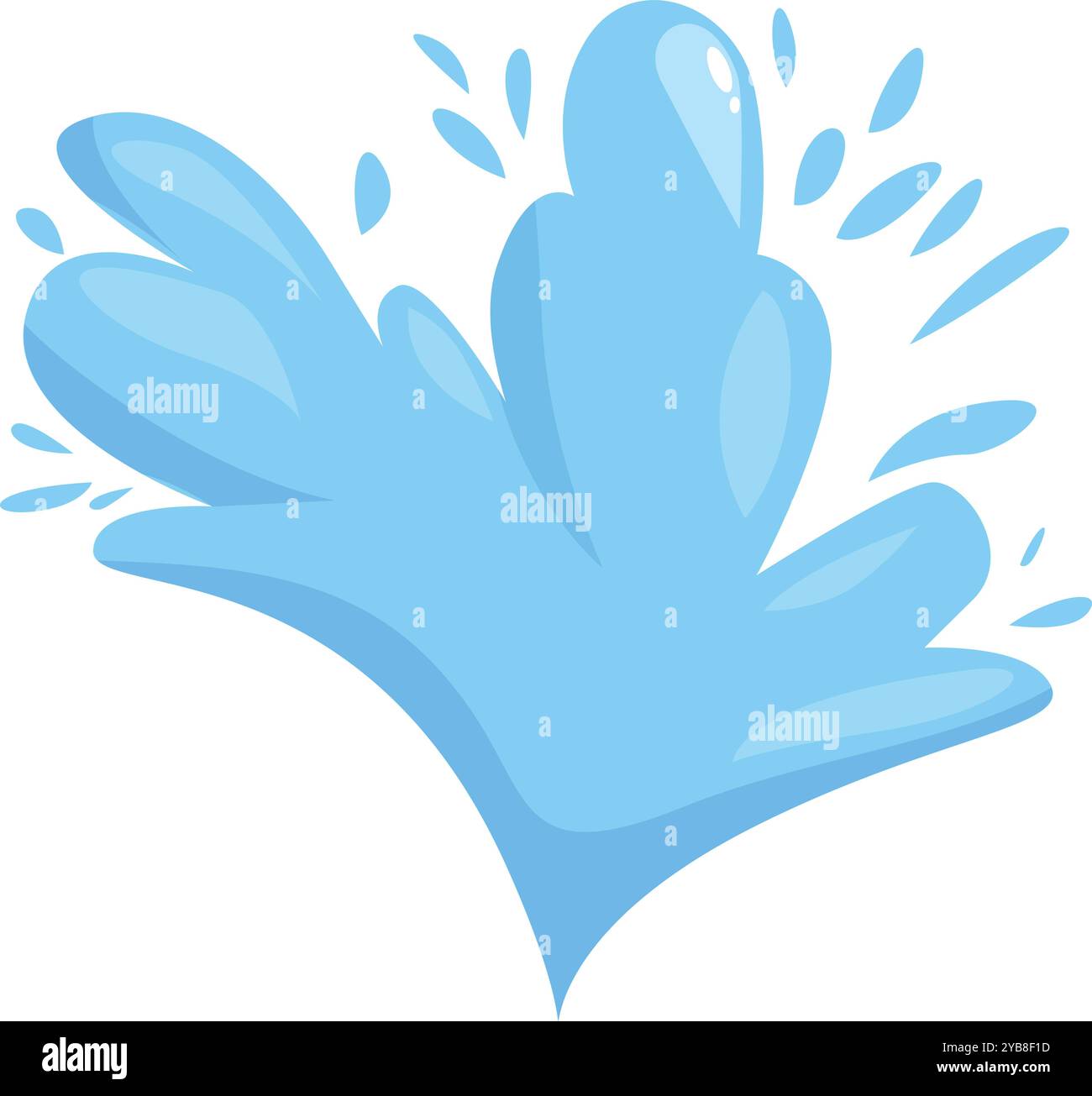 Cartoon blue water is splashing, making a big shape, perfect for any ...