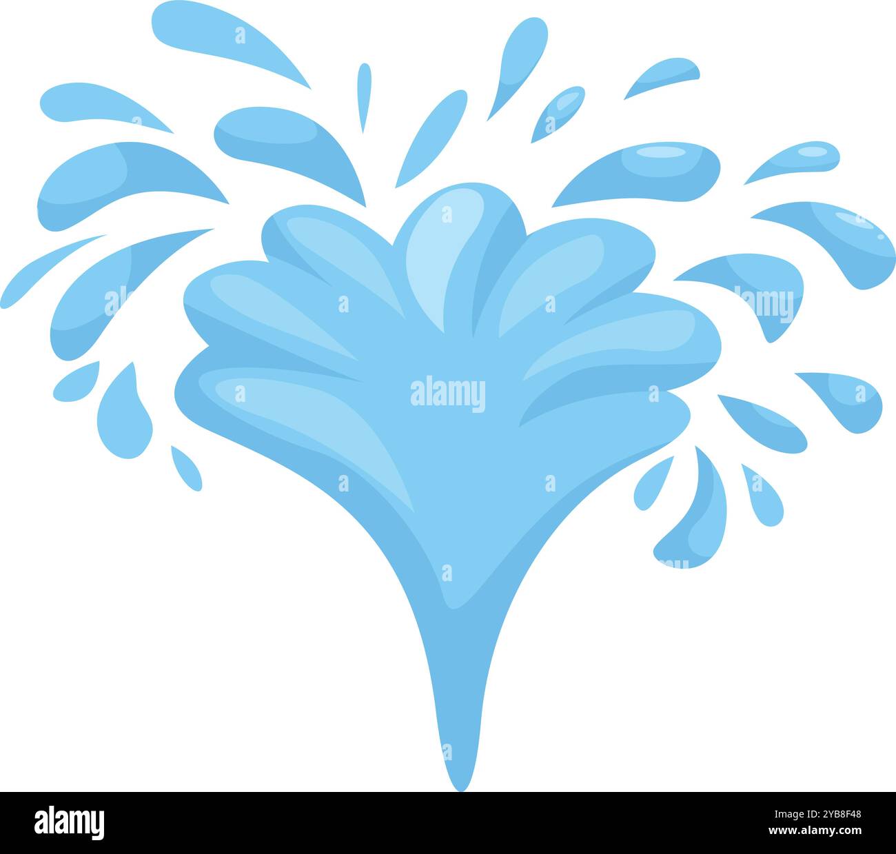 Cartoonish illustration of a water splash forming a crown shape with ...