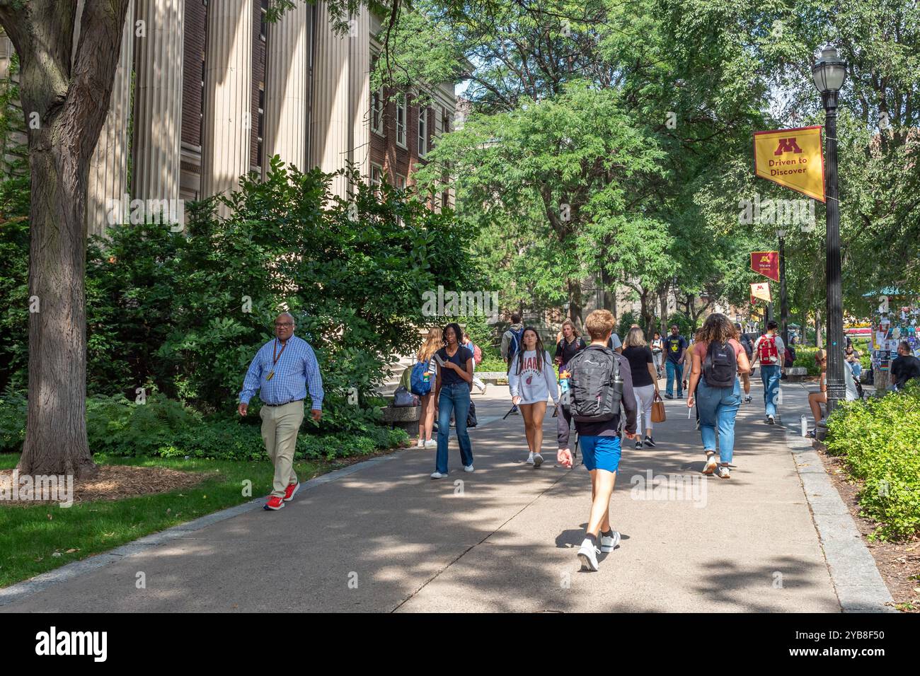 MINNEAPOLIS, MN, USA, SEPTEMBER 5, 2024: Unidentified individuals at the Northrop Mall on the ...