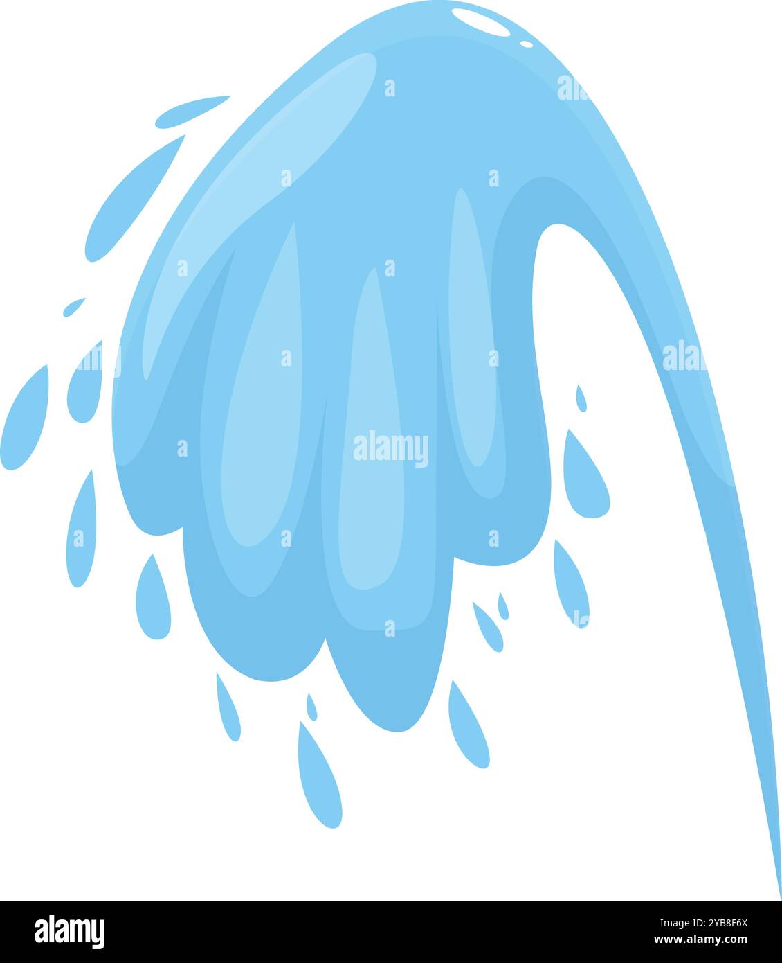 Cartoon style illustration of water splashing upwards making a big ...